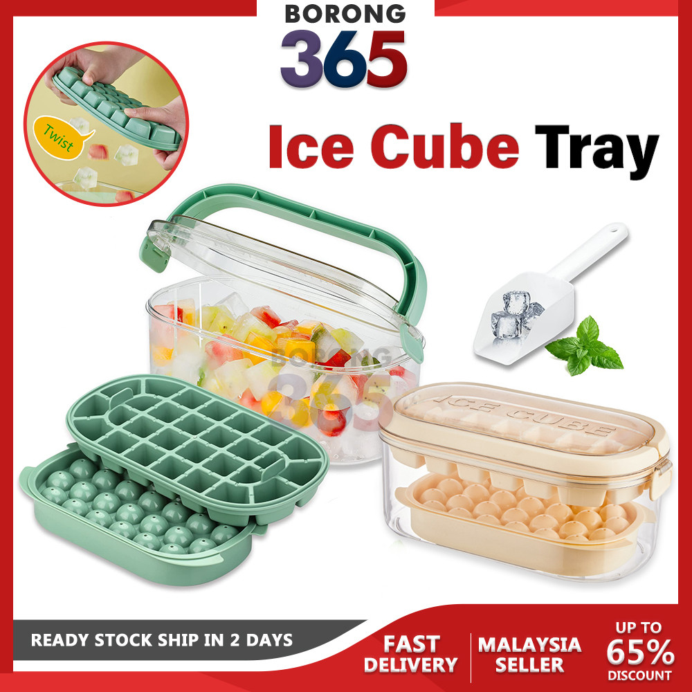 [4 IN 1] Borong365 Ice Cube Mould Ice Cube Making And Storage Box ...