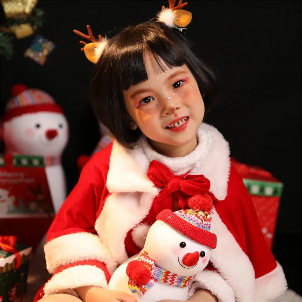 Red Christmas Dress Shawl Santa Claus Costume Cosplay Suitable For Kids ...