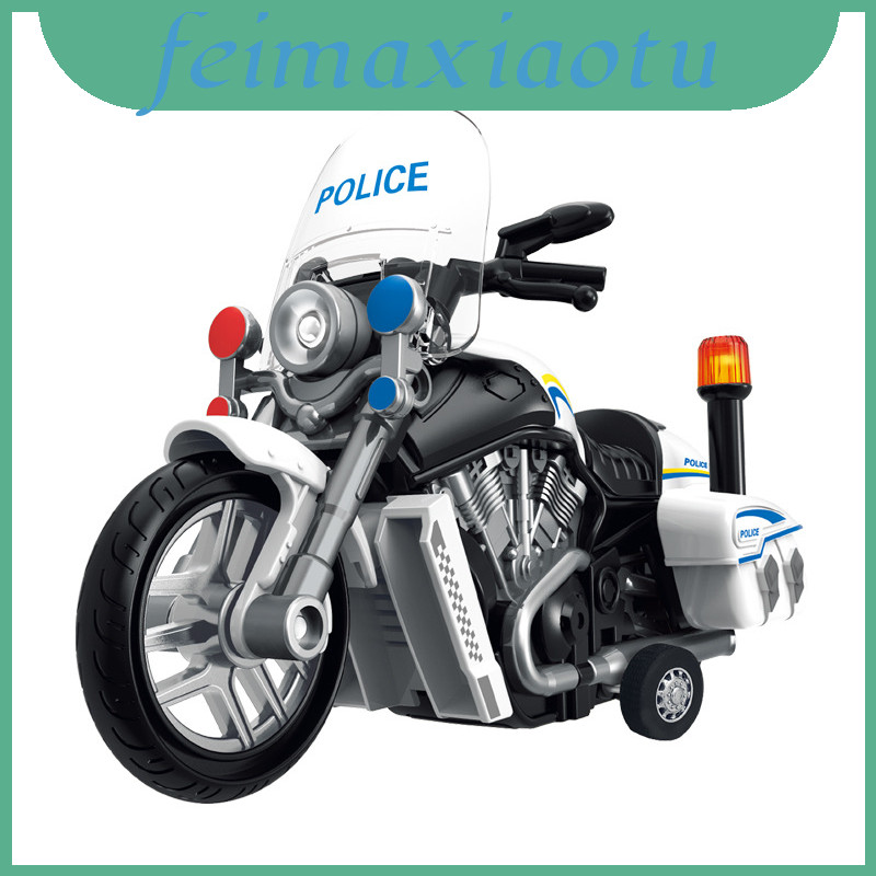 Smooth And Safe Inertial Police Motorcycle Toy With Sound Light And ...