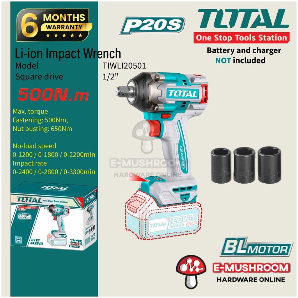 Total TIWLI20501 Li-ion Impact Wrench | Shopee Malaysia