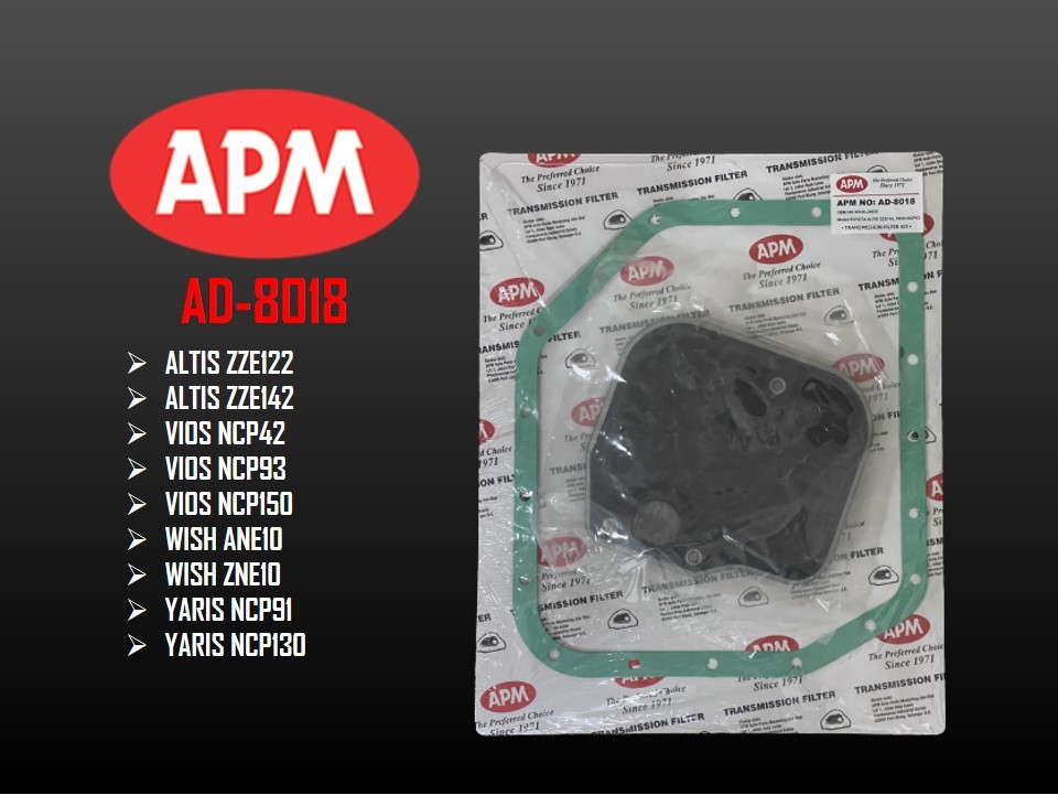 APM Transmission Auto Filter - Toyota Altis ZZE122 ZZE142 Vios NCP42 ...