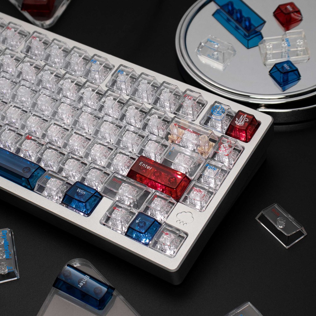 Transparent Galaxy Keycaps Iced Cherry profile RGB PC keycaps set for ...
