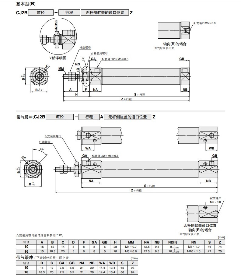 SMC Cylinder CJ2B10/CDJ2B16-5/10/15/20/25/30Z/35/40/45/50/60/75Z-BCJ2B16-25RZ | Shopee Malaysia