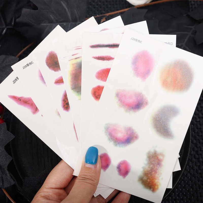 4Pcs/Set Scary Wounds Scars Body Art Sticker Halloween Bruise Tattoo ...