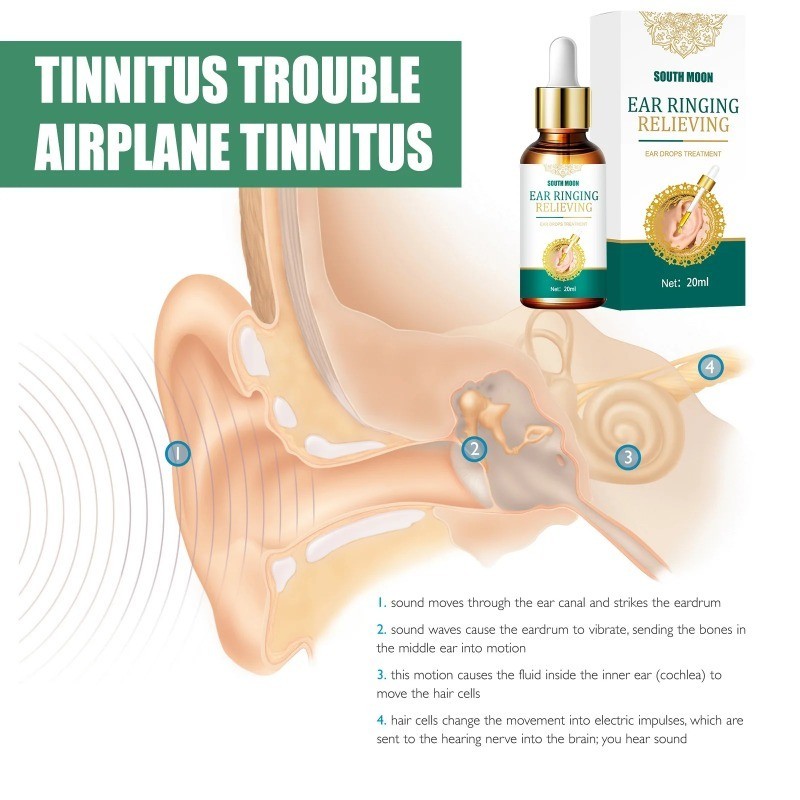 South Moon Ear Drops for Tinnitus Ear Ringing Relieving Deafness Ears ...