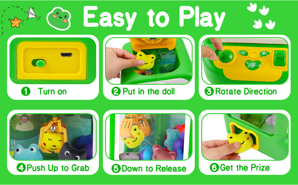 Automatic Doll Machine Toy for Kids Mini Cute Cartoon Coin Operated ...