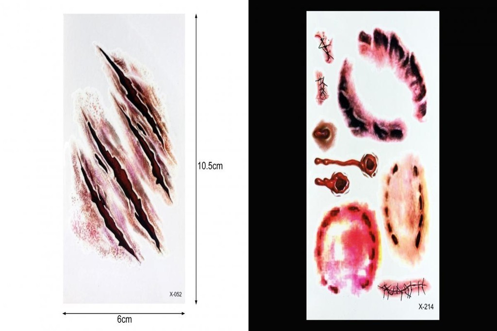 [Jm] Halloween Costume Tattoos Halloween Tattoo Stickers Realistic ...