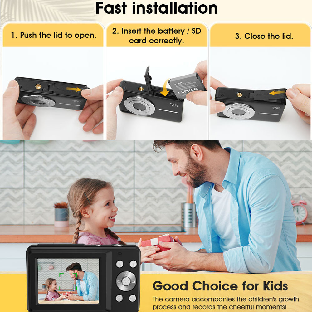 HD 1080P 2.4 inch digital Camera Rechargeable Cameras with 16x Zoom ...