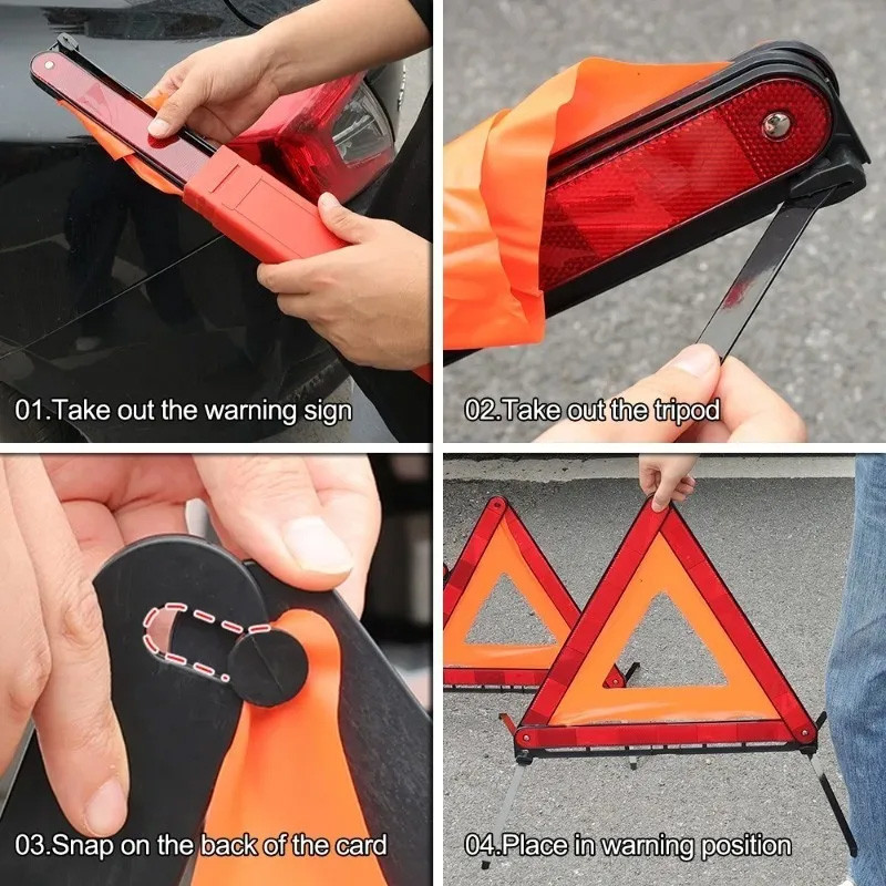 Car Early Warning Device Triangle Sign Vehicle Emergency Breakdown ...