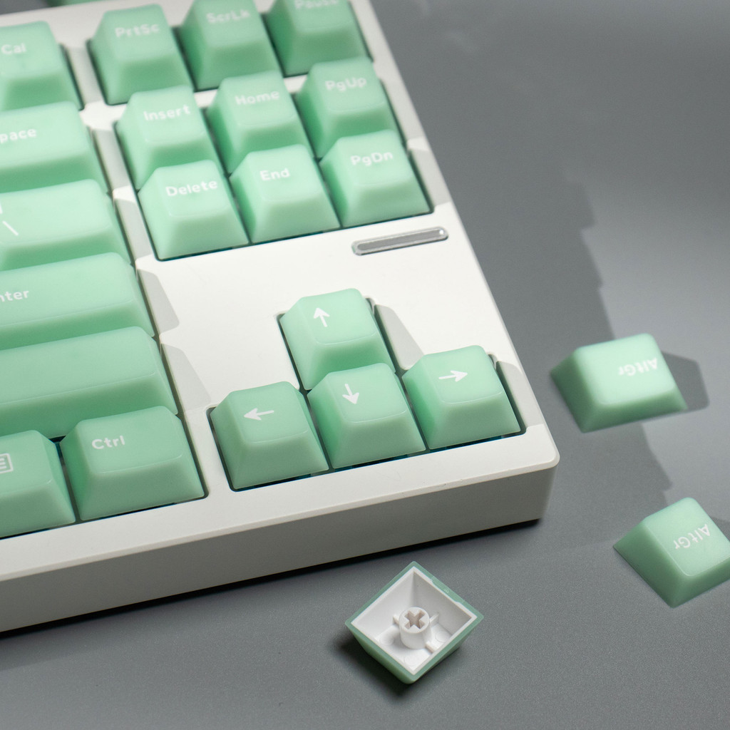 Jade color Keycaps Translucent PBT Double shot cherry profile keycaps ...