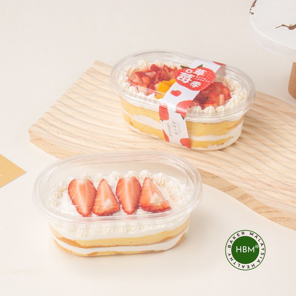 Harga Borong Plastic Container 500ml Bujur Shape Fruit Cake Tornado ...