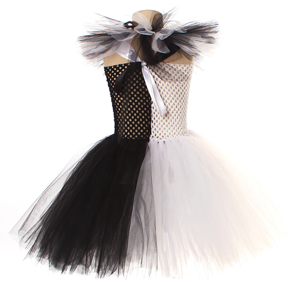 Terrifier Art Clown Costume Girl Black White Fancy Tutu Dress Up Horror ...