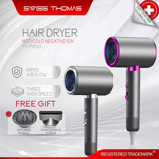 Swiss Thomas High Speed Negative Ion Hair Care 3-Speed Temperature Blue ...