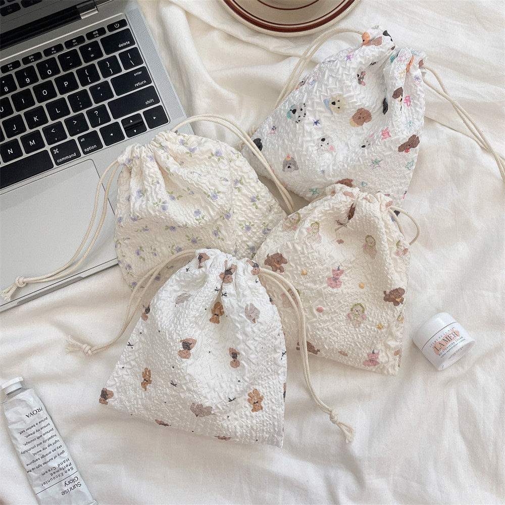 Cherry Blossom Pink Flower Drawstring Drawstring Pocket Cute Little ...