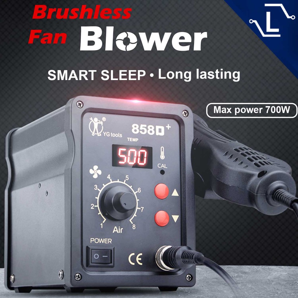 [Luminense] 858D Air Blower Rework Station LED Digital Display ESD Heat ...