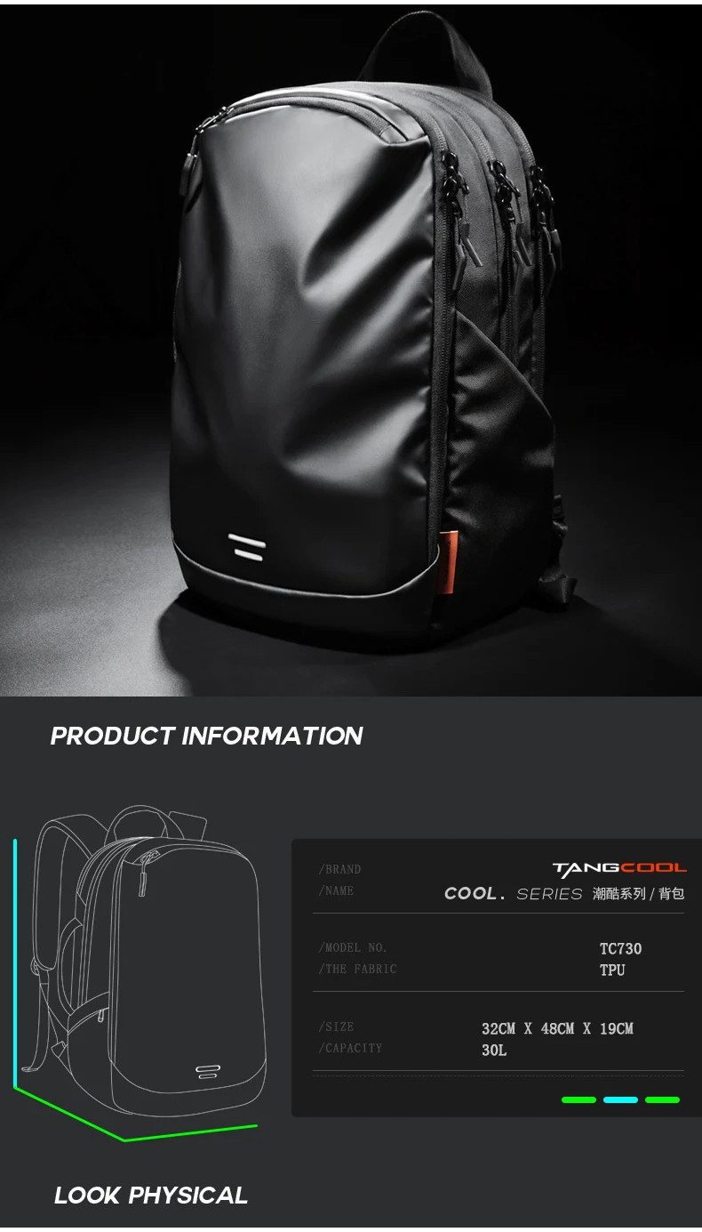 TANGCOOL Laptop Backpack Men 15.6 inch Office Work Men Backpack ...