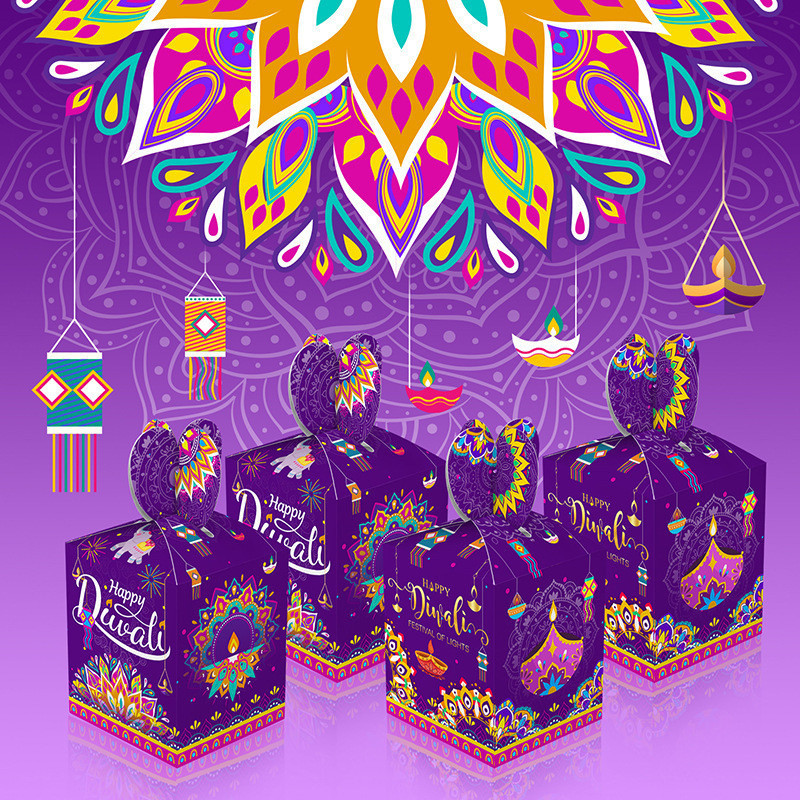 Diwali Gift Box Paper Gifts Boxes Happy Deepavali Cake Candy Packaging ...