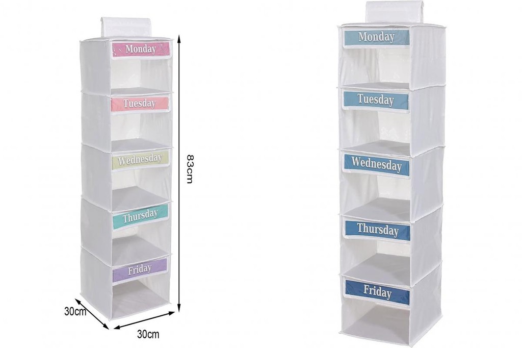 Ou Hanging Wardrobe Organizer Color-coded Clothing Organizer 5-shelf ...