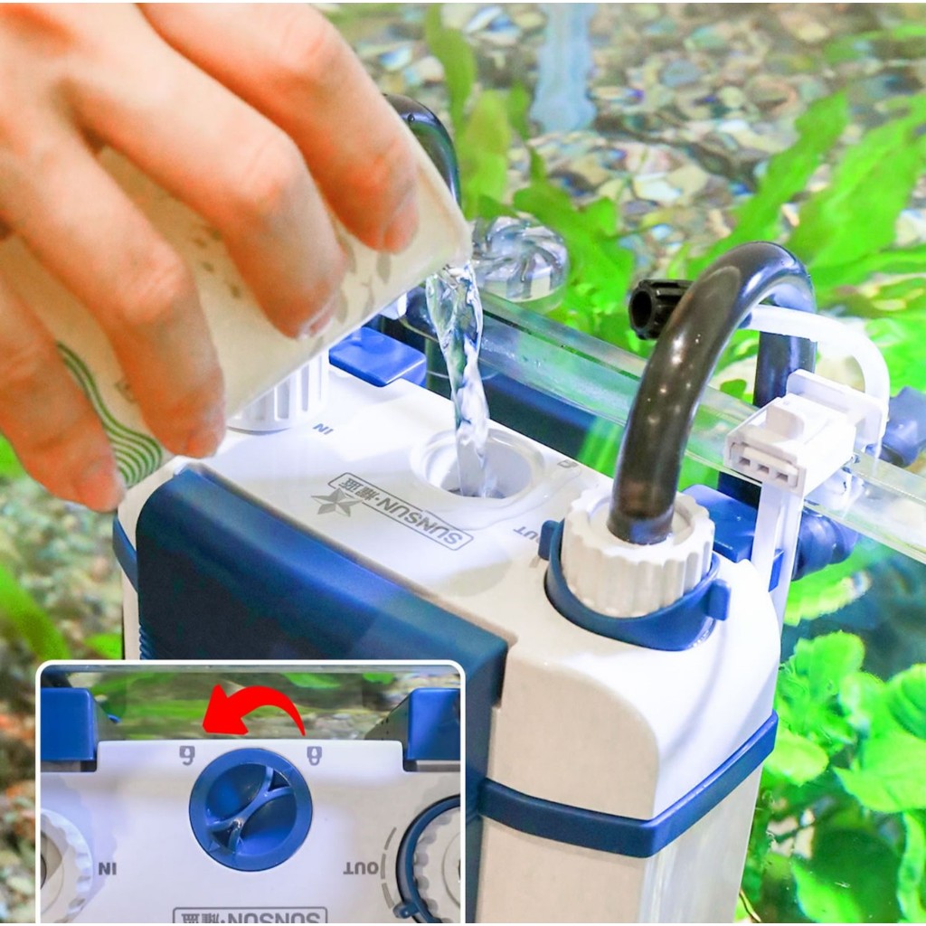 SUNSUN Aquarium Hanging HOB Filter with Sewage System YBF-500 YBF-600 ...