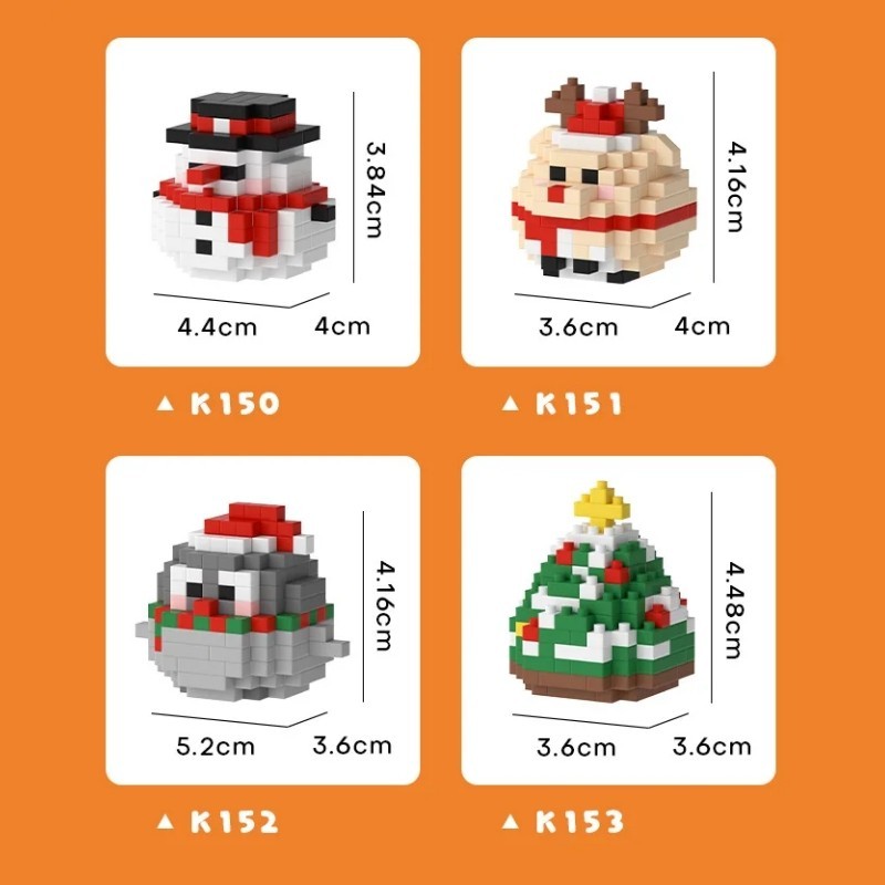 Micro Building Block Christmas Gifts Blocks Series Santa Claus Reindeer ...