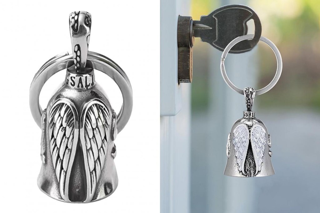 tbrinnd Motorcycle Talisman Keyring Motorcycle Bell Keychain Guardian ...