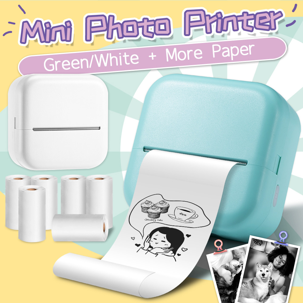 M02L Bluetooth Label Maker Mini Thermal Printer Inkless Pocket Printer ...