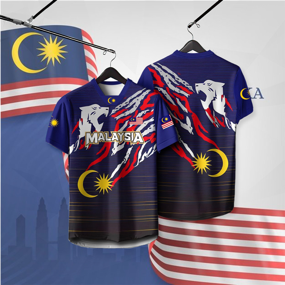 Summer Merdeka Men Costume Malaysia Jersey Baju 68th Merdeka Lelaki ...