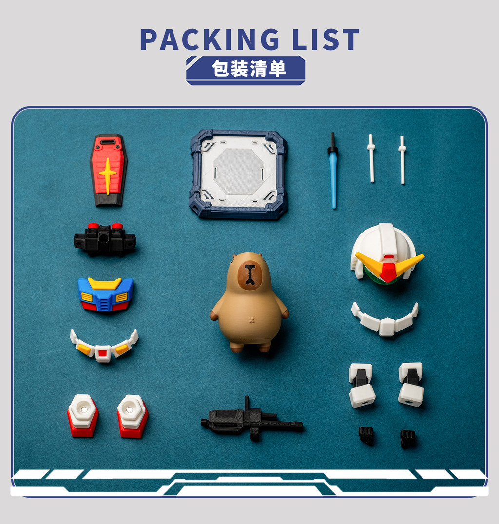 🔥正版🔥Creative New Style Cartoon Gundam Kapibara Hand-Made Fun Magnetic ...