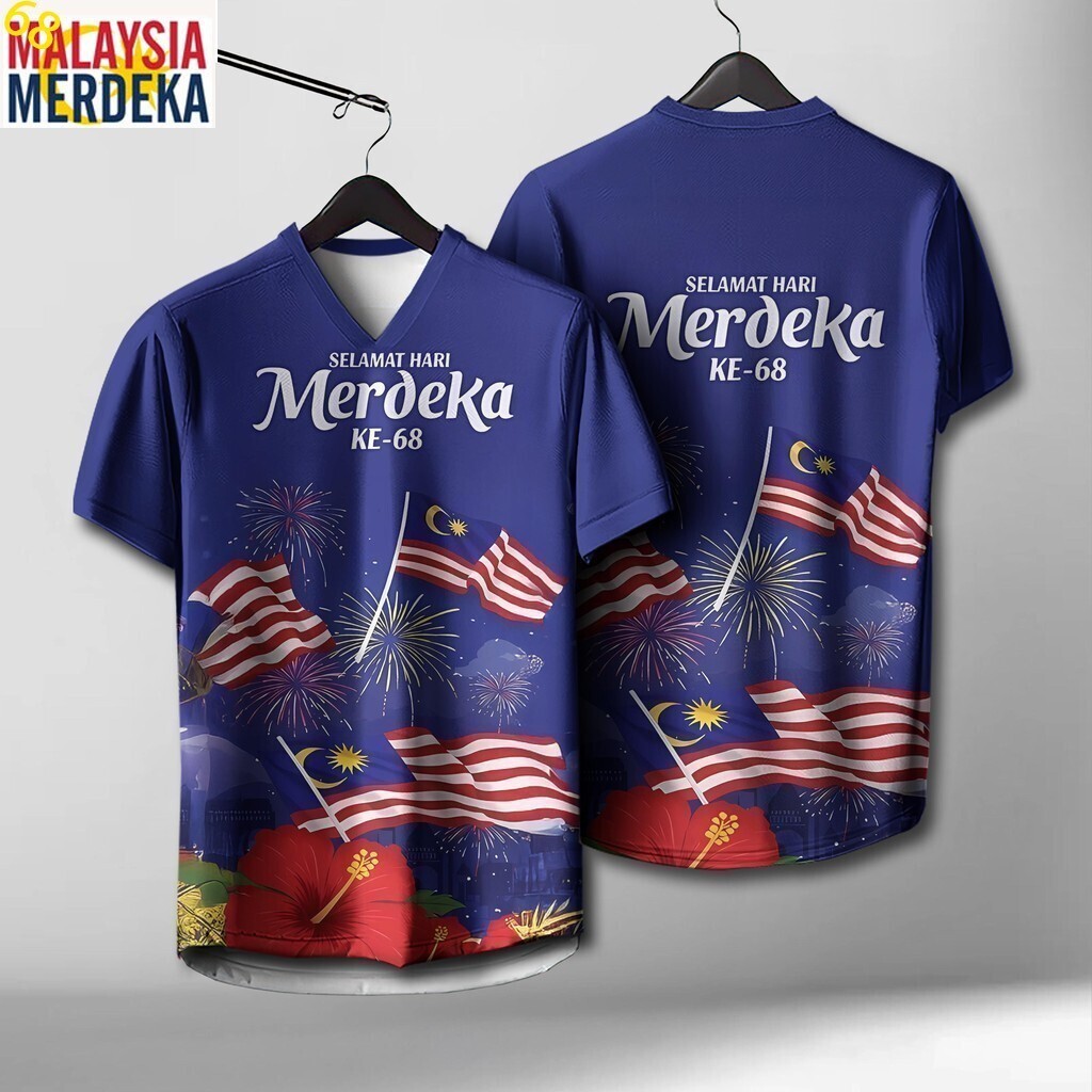[Merdeka 68] 2025 Summer Lelaki Street Jersey Baju 68th Merdeka Clothes ...