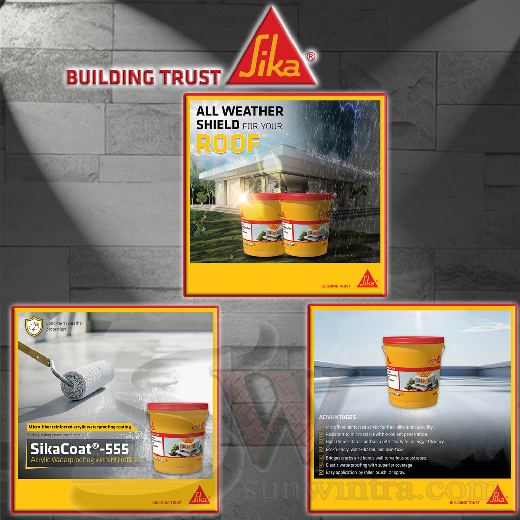 Sika SikaCoat®-555 5KG / 20KG Micro-fiber reinforced acrylic ...