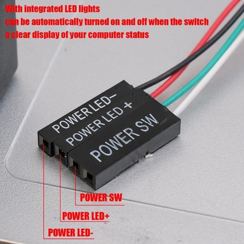 One-Button Power With LED Light - Desktop PC Power Button - On/Off ...