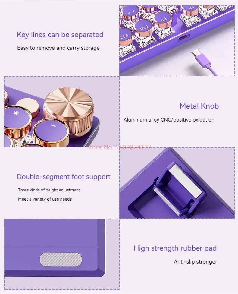 EWEADN V20 Frontrunner wireless Mechanical Keyboard and Mouse Set Punk ...