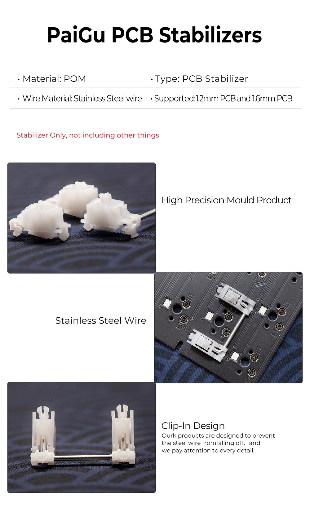 PAIGU MAIZ PCB Stabilizer for Gaming Mechanical Keyboard gh60 for 1.2mm ...