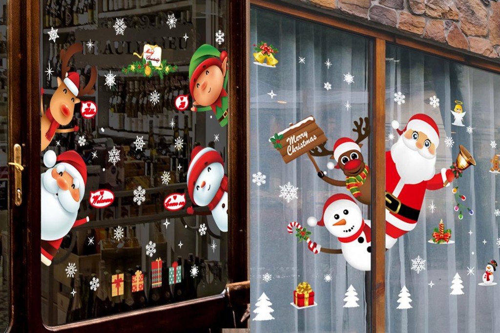 Christmas Party Decoration Decals Non-fading Durable Stickers Festive ...