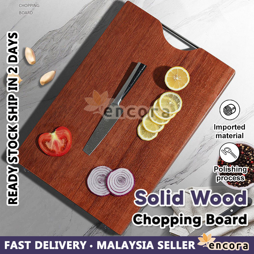 [5 Sizes] Encora Solid Ebony Wood Chopping Board Papan Pemotong Kayu ...