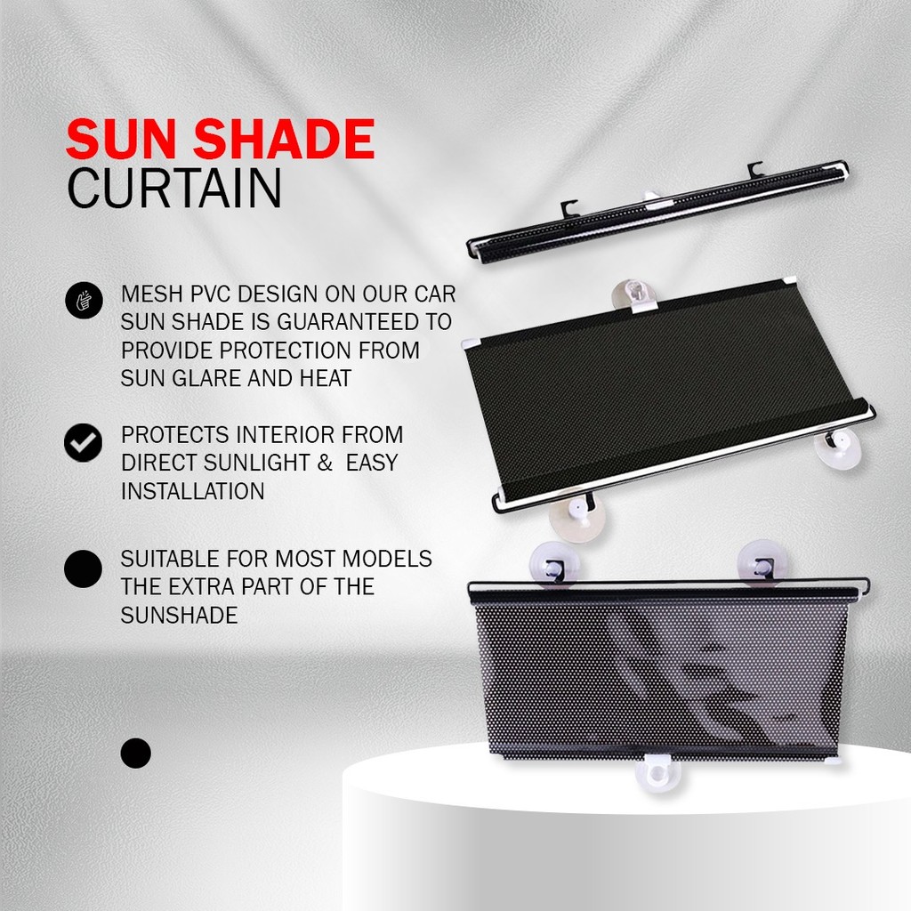 Car Side Window Sun Shade Curtain Retractable Sunshade Shade Car Window ...