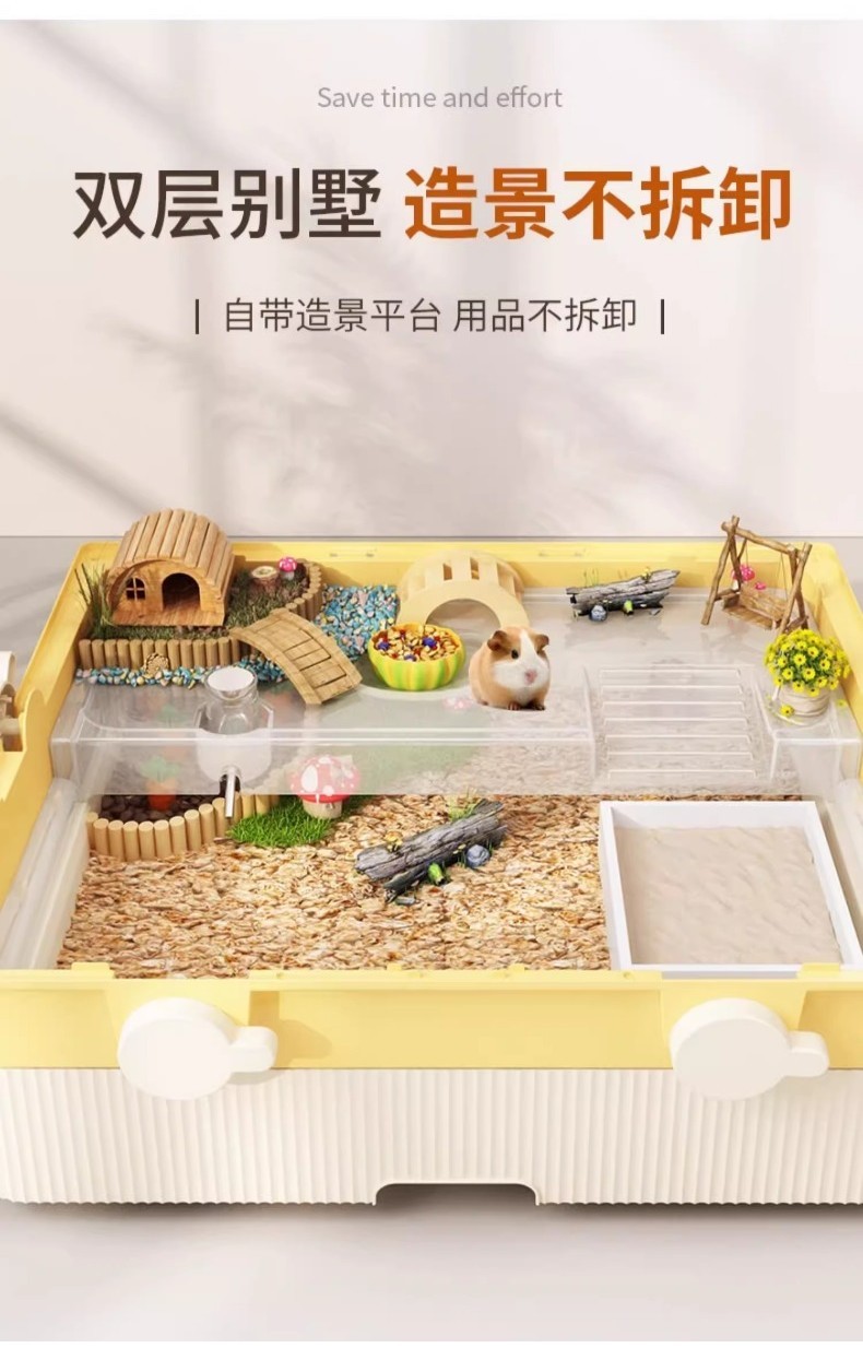 Hamster Cage Drawer-Style Golden Bear Large Luxury Villa Acrylic ...