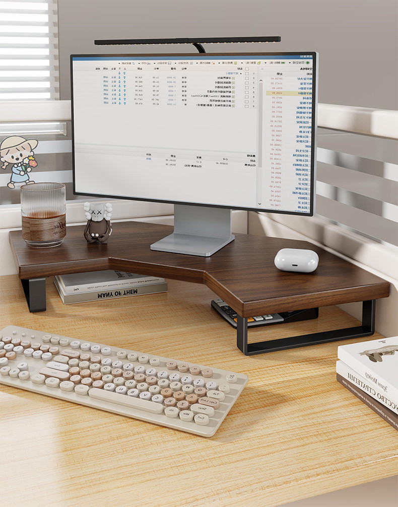 Chinese Home Corner Solid Wood Computer Monitor Stand Office Desktop ...