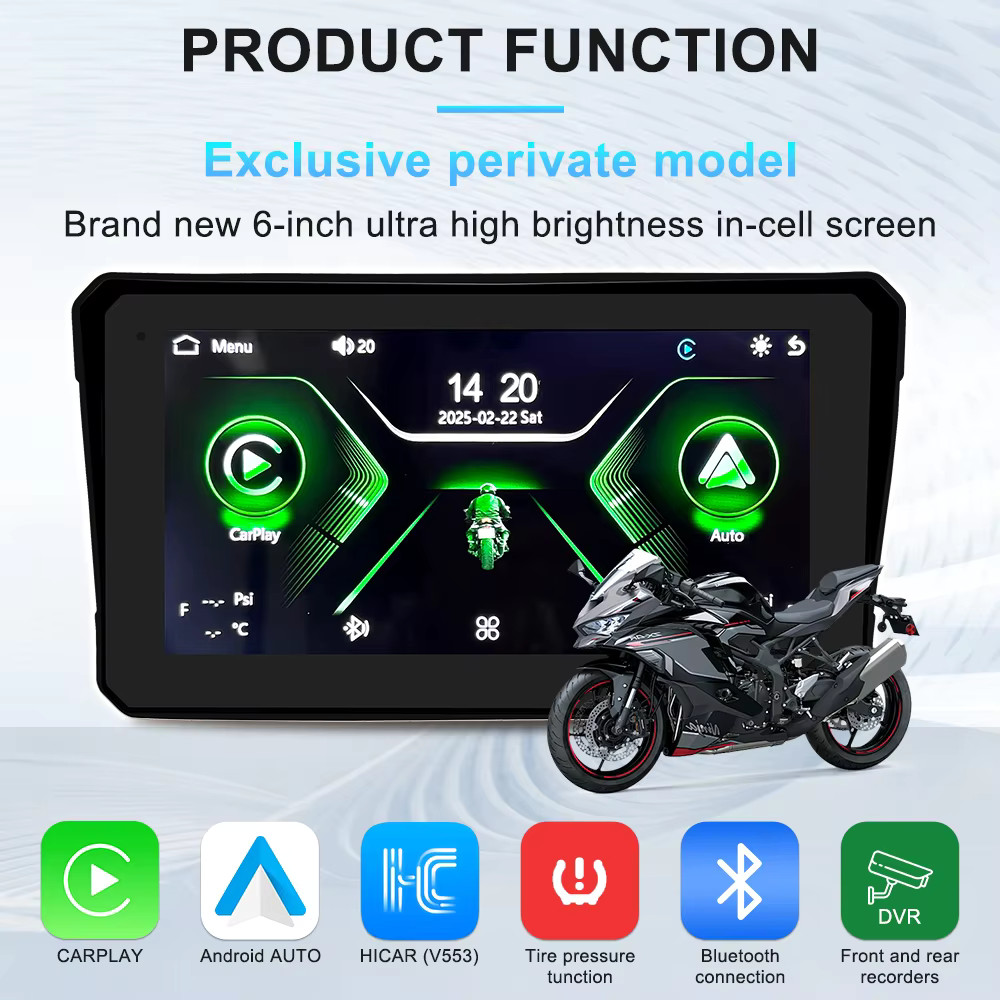 Portable 6 inch IPX8 Waterproof Motorcycle GPS Navigation Wireless ...