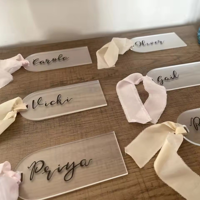 Acrylic Wedding Guest Names Table Signs Decor DIY Arch Blank Name Place ...