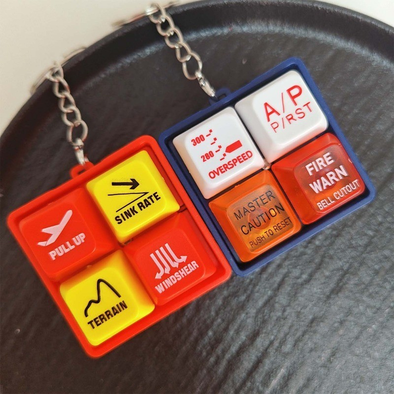 Airplane Warning Sound Simulator Pilot Keychain Emergency Alert Keyring ...