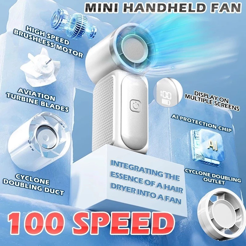 Smallest Fan (2026 New) 20000mAh Portable Mini Handheld Fan 3.5-inch ...