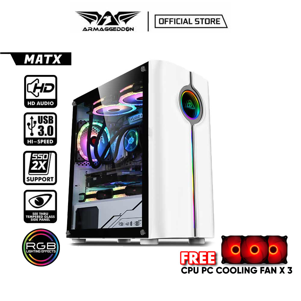 Armaggeddon Tron Holo 3 MATX PC RGB Gaming Case | Holographic Front ...