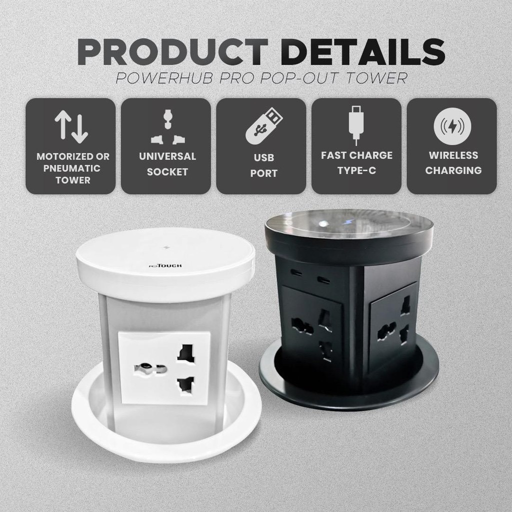 RETOUCH POWERHUB PRO PNEUMATIC MOTORIZED POP OUT TOWER 13A 3250W ...