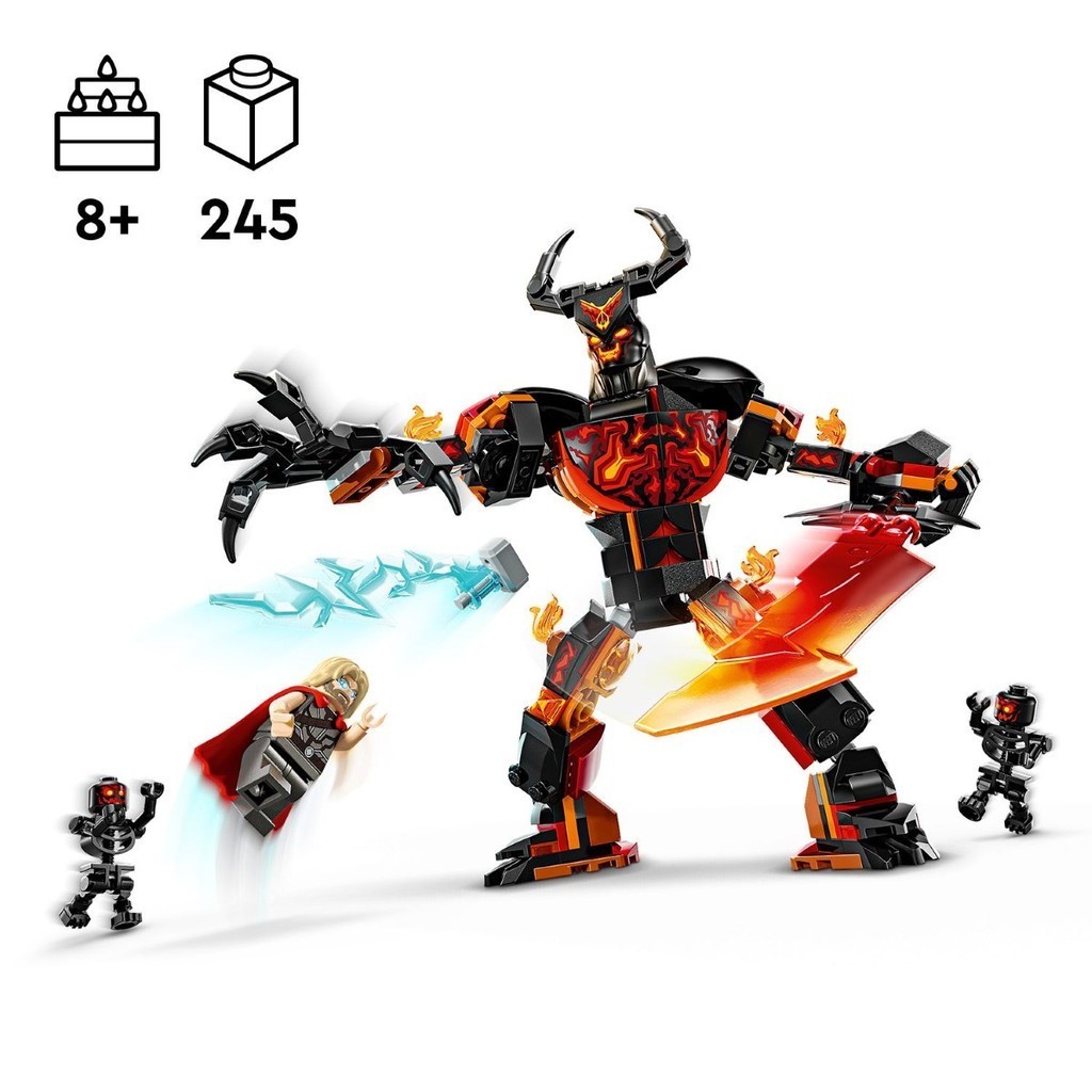 LEGO 76289 Marvel Thor vs. Surtur Construction Figure Building Toy Set ...