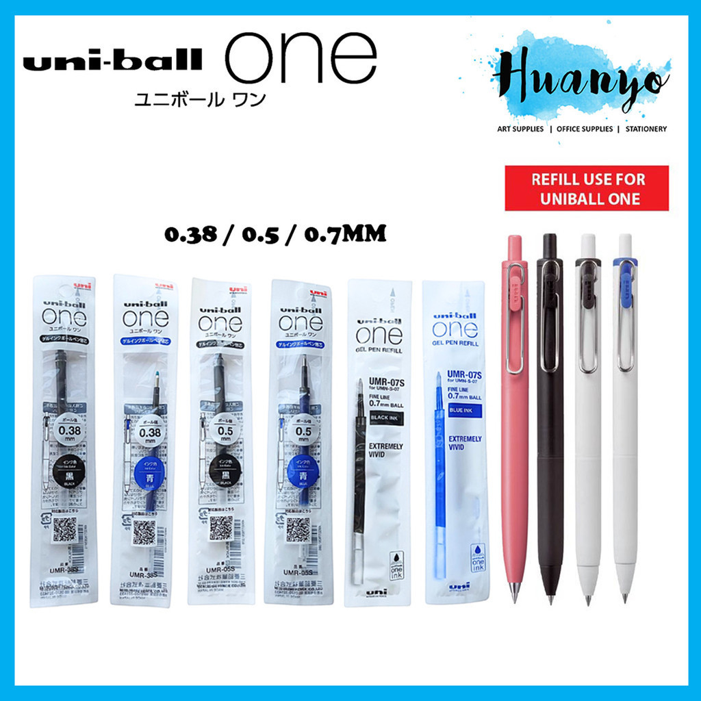 Uni-ball One Gel Pen Ink Refill 0.38 / 0.5 / 0.7MM UMR-38S/05S/07S ...