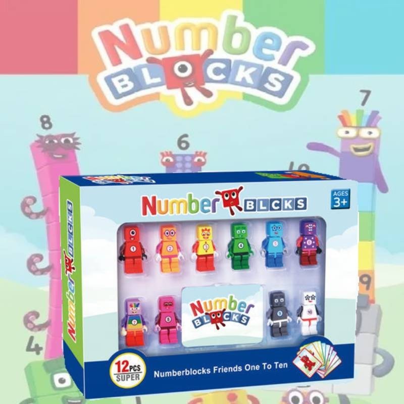 World Unique My Number Blocks With Character Cards Fun Set Building ...