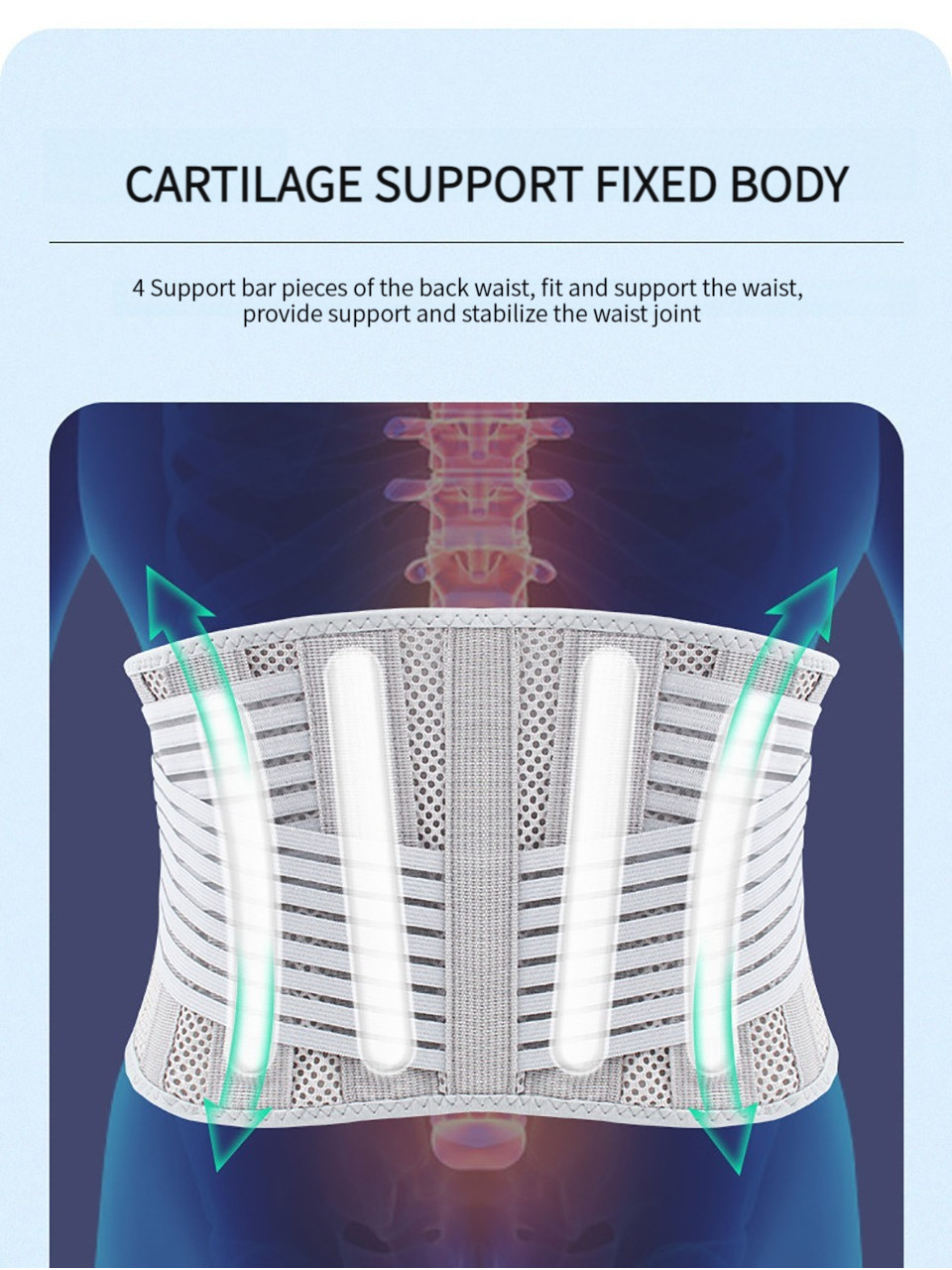 Lumbar Support Waist Belt Breathable Back Spine Support Corset Disc ...