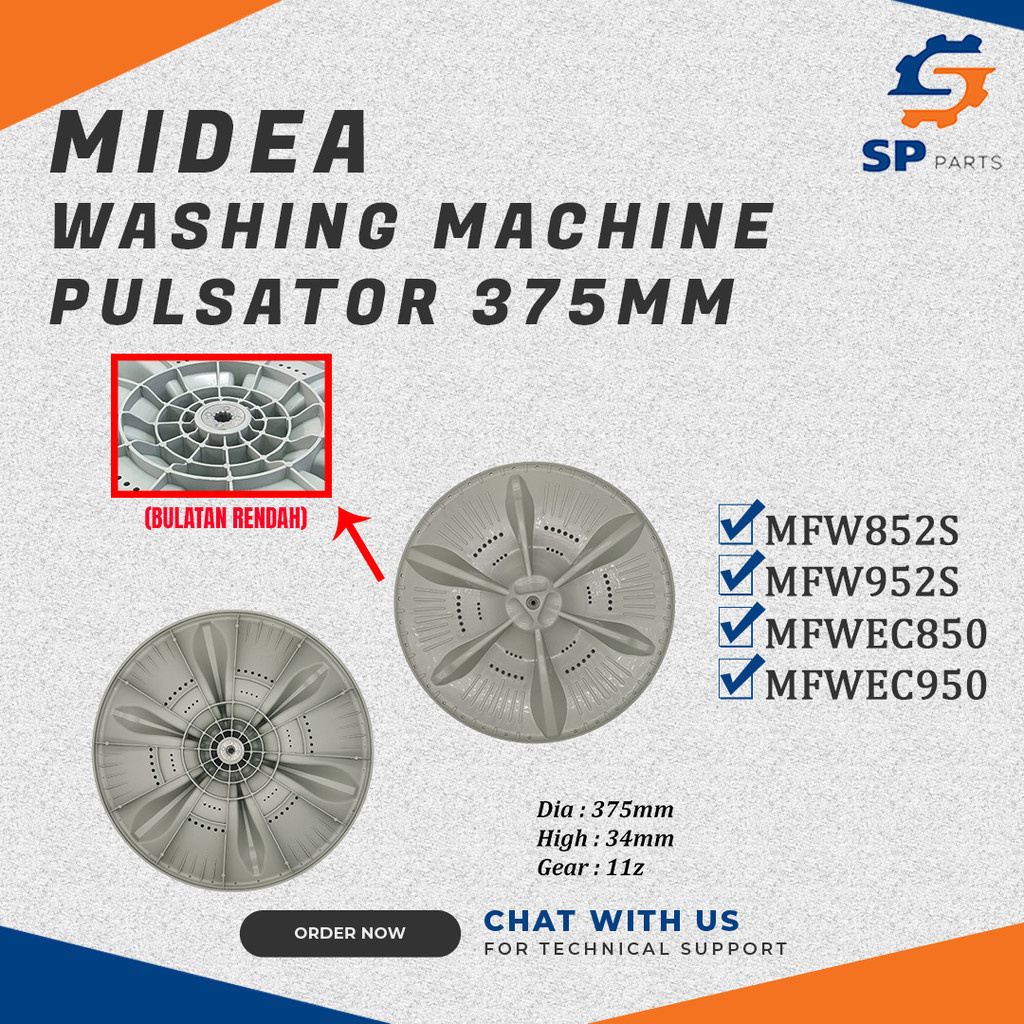 MIDEA/PANASONIC/DAEWOO/PENSONIC/SINGER - WASHING MACHINE PULSATOR 375MM ...