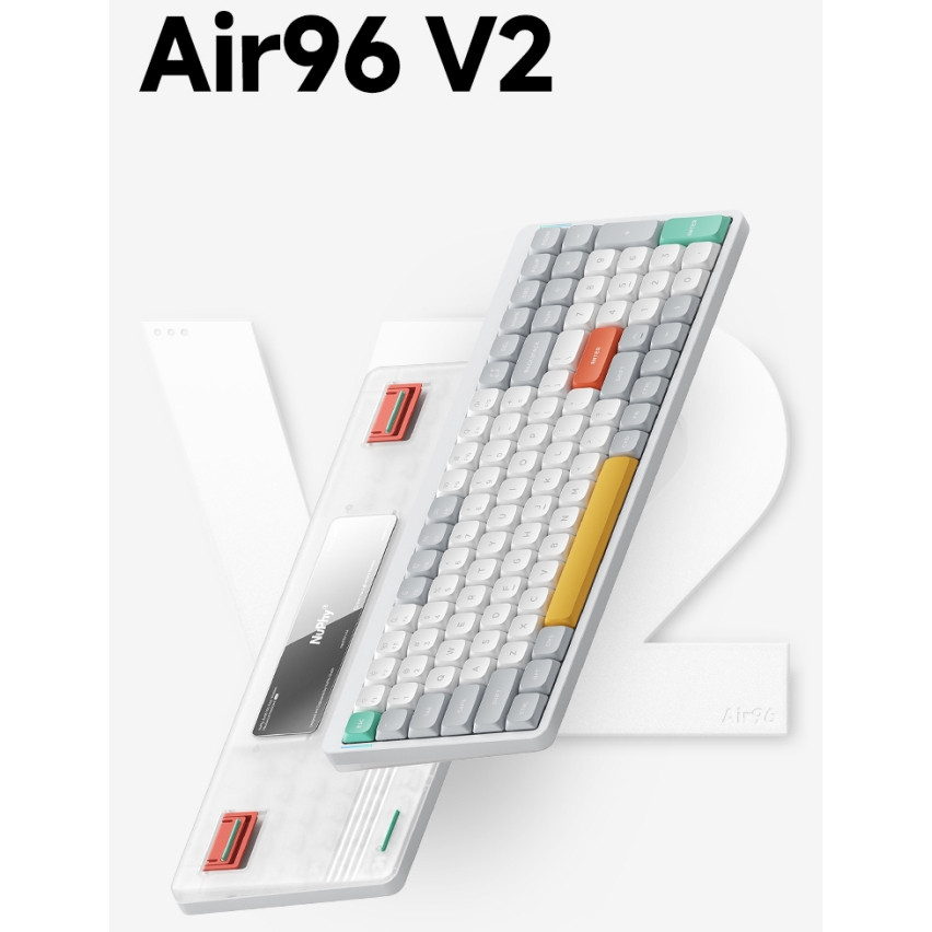 NuPhy Air96 V2 Bluetooth Wireless Keyboard Office Compatible With iPad ...